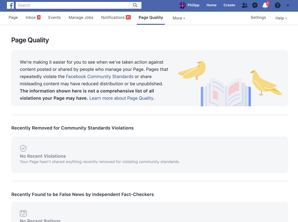 Neues "Page Quality" Tab auf allen Facebook Seiten: für euch ...